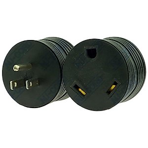 NU-Set Lock | RV Adapter Plug | 15 Amp Male - 30 Amp Female | RV Accessories & Door Hardware (Black)