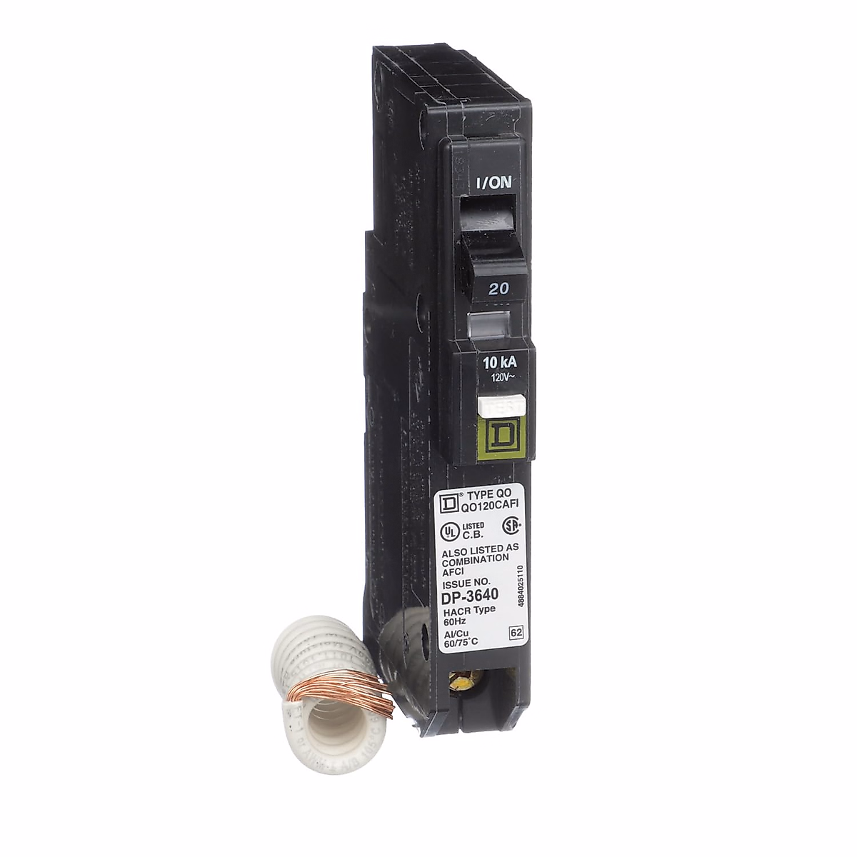 Square D QO120CAFI QO 20A Arc Fault Breaker