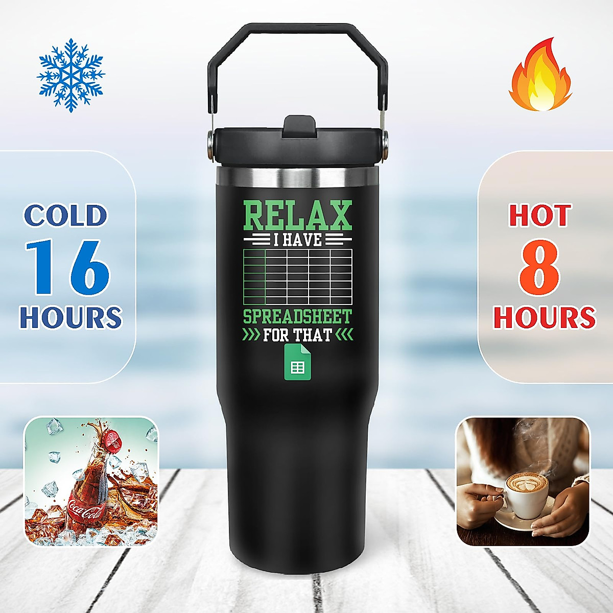 thmasamwr 30oz Excel Tumbler, Spreadsheet Coffee Mug, Relax I Have A Spreadsheet For That Mug for Accountant, CPA, Coworker, Funny Spreadsheet Excel Gifts for Men Women