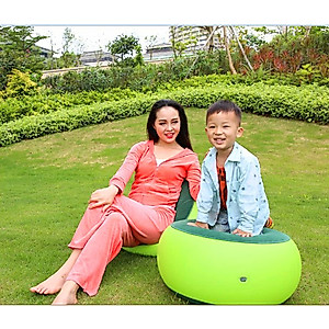 Berocia Portable Outdoor Inflatable Stool Round Air Chair Footrest Cushion for Home Office Travel Patio Garden Yoga Camping 22 inch Diameter Flocking Surface