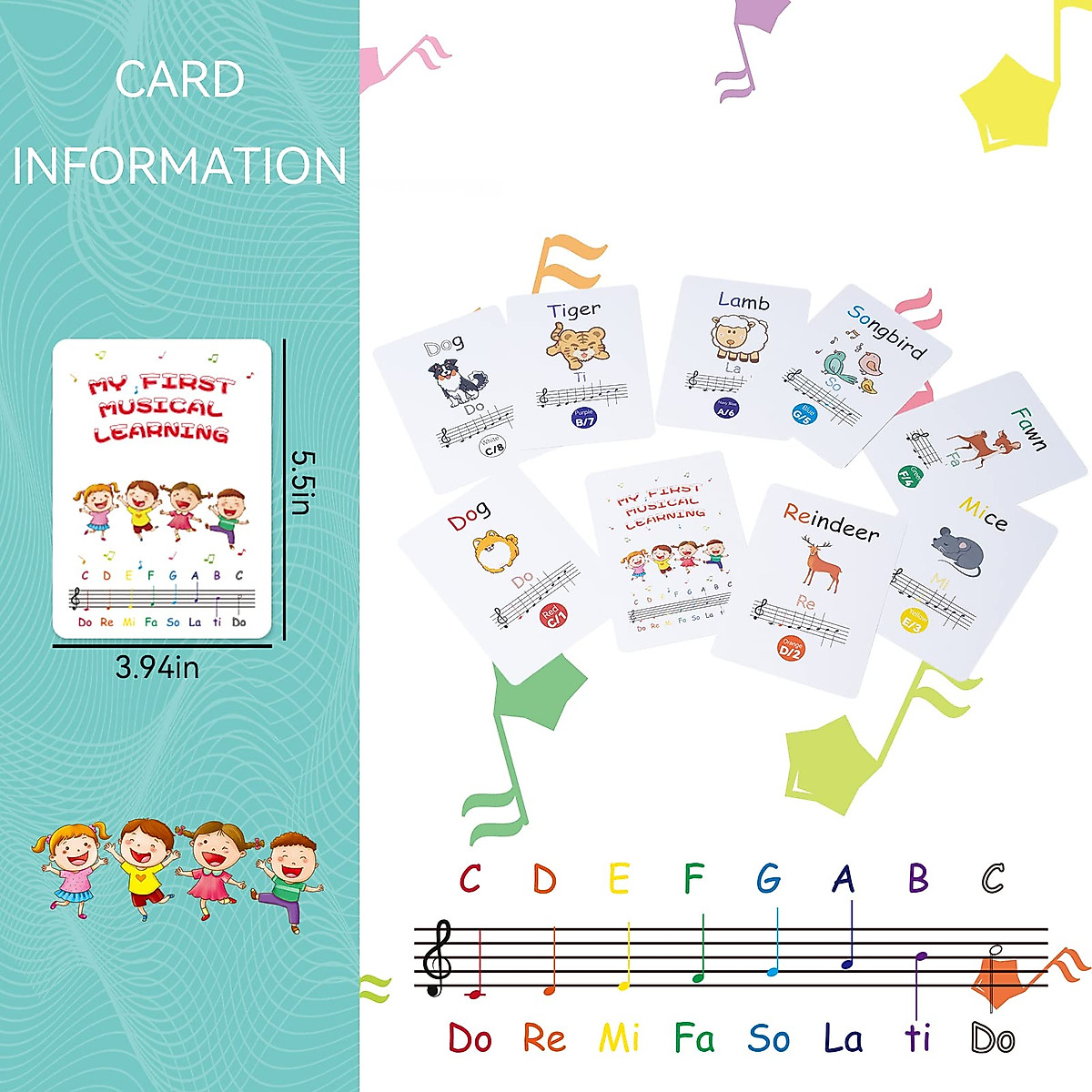 Desk Bells, Rainbow Diatonic Hand Bells for Kids with 17 Songbook & Musical Flash Cards, Toddler Preschool Musical Learning Toys, Boys & Girls Birthday Gift for 3-Year-Old and Over