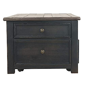 Signature Design by Ashley Tyler Creek Rustic Farmhouse Lift Top Coffee Table with Drawers, Brown & Black