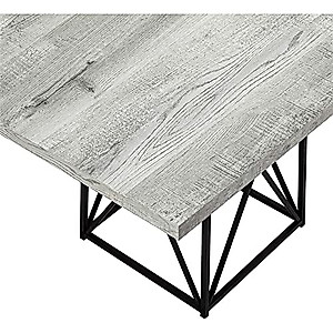 Pemberly Row Contemporary 48" Rectangle Reclaimed Wood Top Metal Base Dining Table in Gray and Black
