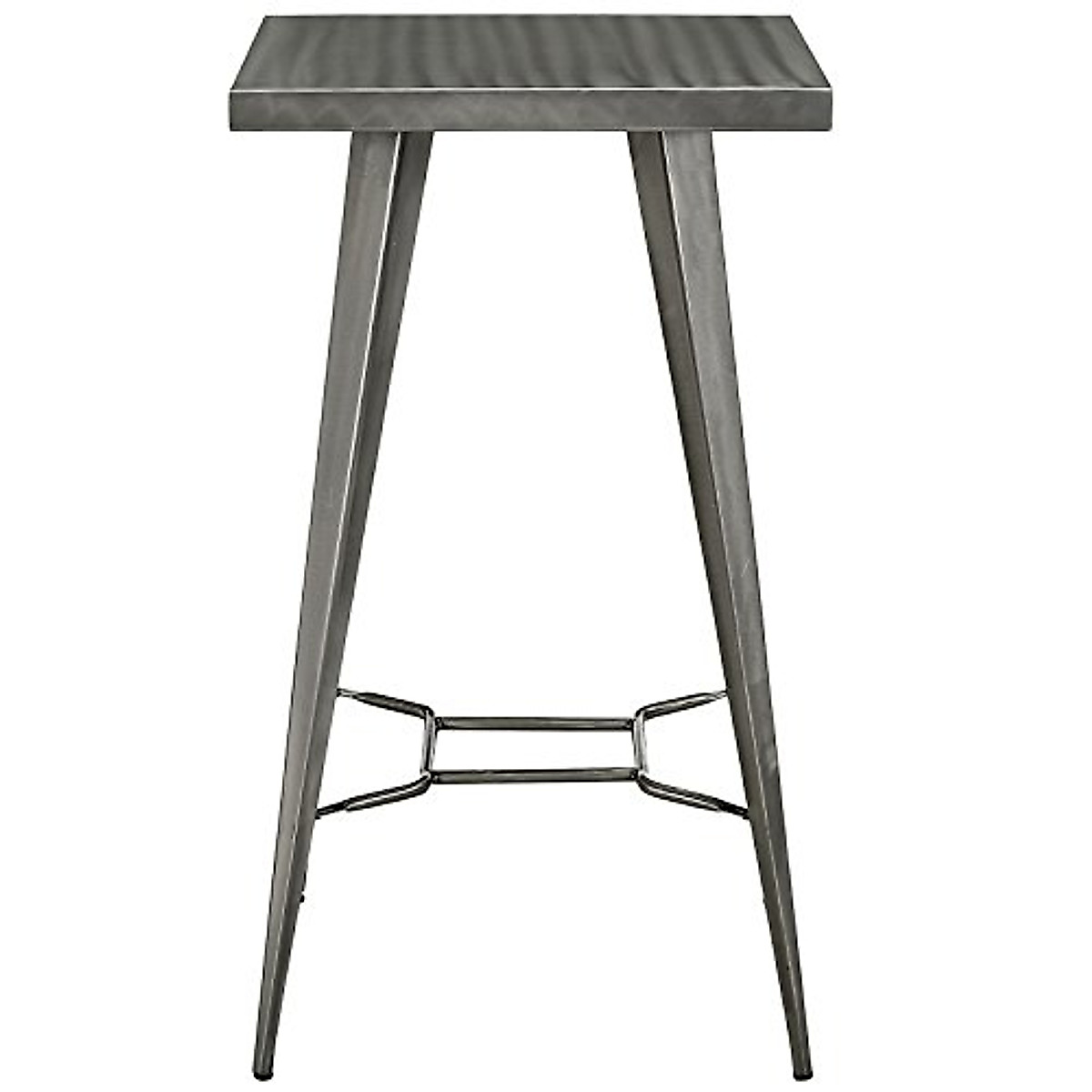 Modway Direct Rustic Modern Farmhouse Steel Metal Square Bar Table in Gunmetal