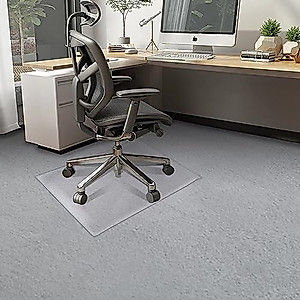 LUMDERIO Chair Mat for Computer Desk, Flat Without Curling, Office Carpeted Floor Mats for Low Pile Carpet 23.5 X 17.5 inches