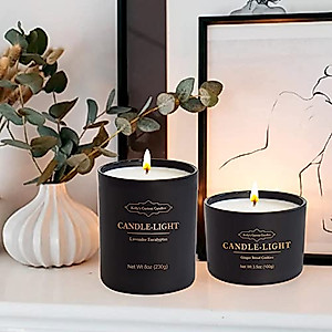 Gifts for Women, Lavender Thyme Candles, Home Scented Candle, 8 oz Fall Soy Candles, Birthday Gifts for Women, Christmas Thanksgiving Gifts for Women, Online Dating Present，Black Gift Box