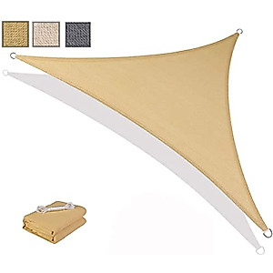 AXT SHADE Triangle Sun Shade Sail, 9'10'' x 9'10'' x 9'10'' Sand Sunshades Sails Patio Cover Canopy Shades for Outdoor Activity