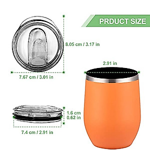 YiePhiot Stemless Wine Tumbler Replacement Lids Spill Proof Splash Resistant Lids Covers for 2.91in Cup Mouth