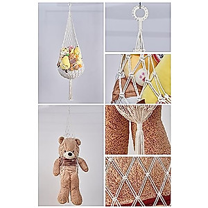 Stuffed Animal Net or Hammock, Hanging Net for Stuffed Animal Storage Ideas for Small Spaces Holder for Wall Corner (A Single Hanging(White))