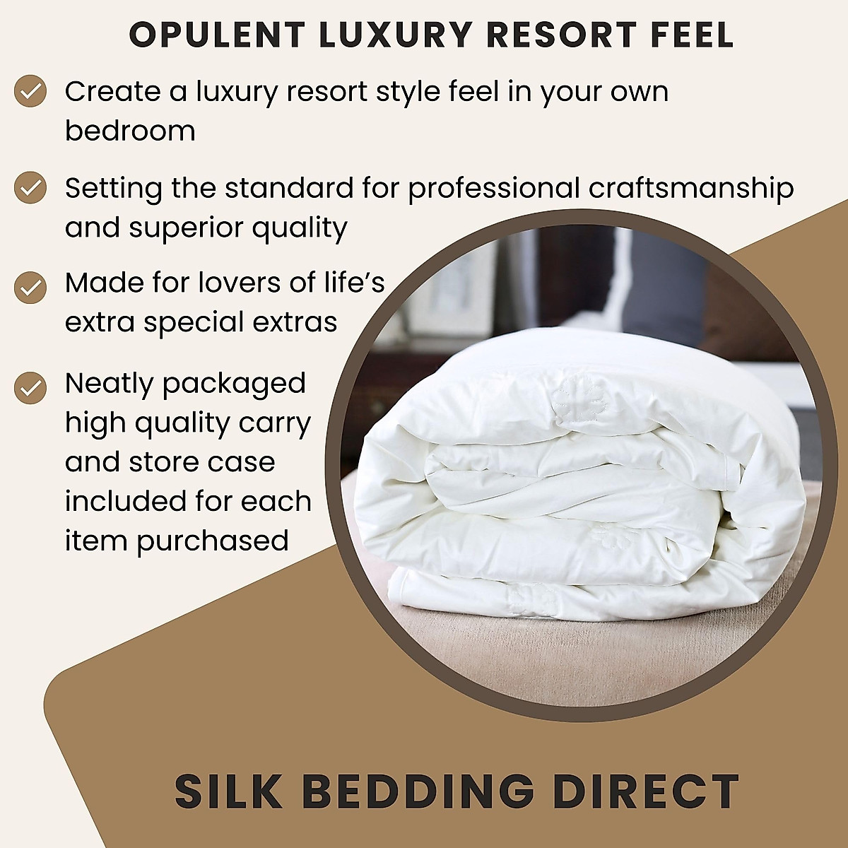 Silk Bedding Direct. Luxury Silk-Filled Mattress Topper with Fitted Cotton Sateen Elasticated Skirt. Queen, 80" x 60". Resting Your Dreams on Pure Mulberry Silk.