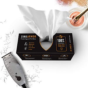 SinkArmor - Premium Barber Plastic Disposable Sink Guards - Beard Trimmer for Men Apron Cape & Beard Bib Alternative - Single Use - 20 Count