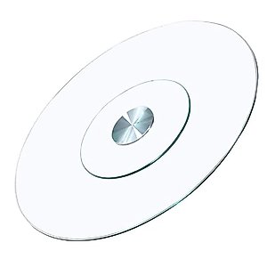 Tempered Glass Lazy Susan Rotating Turntable Tray, Large 12mm thick Turntable Clear Round Swivel Serving Plate For Dinner Table, for Home Dining Turntable ( Color : Clear , Size : 70cm (28inch) )