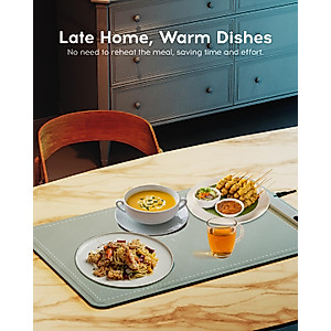 Voriah Electric Warming Tray, Foldable Food Warmers, Portable Food Warming Mat, Compact Heating Tray, 3 Heat Settings Auto Power Off, Heating Mat for Food for Events Home Buffets Party Daily Use