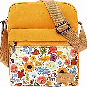 Leaper Small Canvas Crossbody Bag and Purse Set for Women (SD08-Yellow)