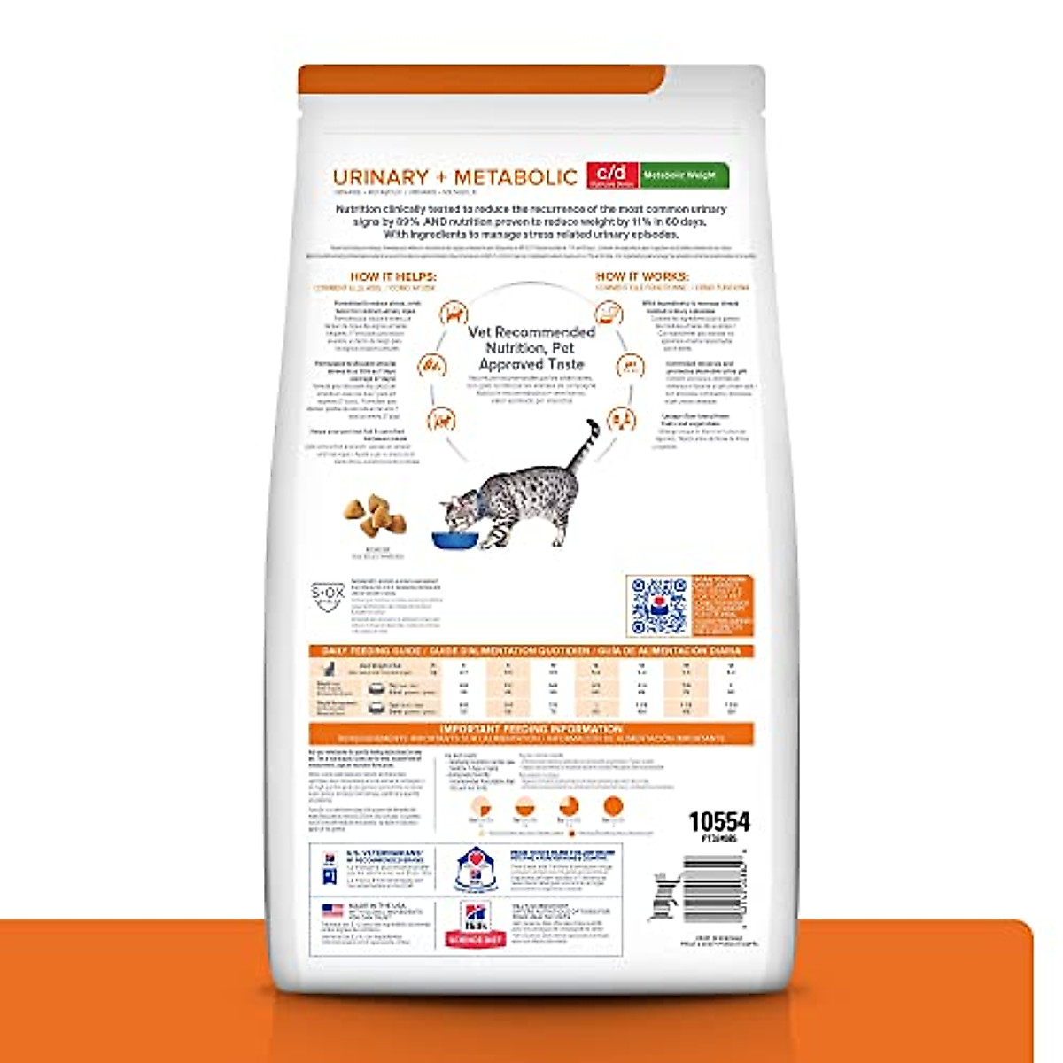 Hill's Prescription Diet c/d Multicare Stress + Metabolic, Urinary Stress + Weight Care Chicken Flavor Dry Cat Food, Veterinary Diet, 6.35 lb. Bag