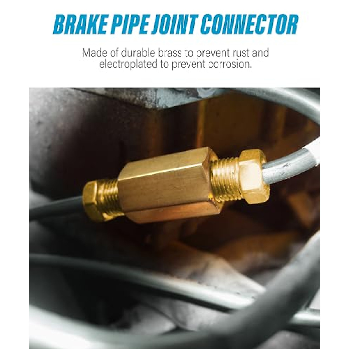 YAKEFLY 25 ft 3/16 Copper Coated Brake Line Kit with 16 Fittings and 4 Unions Brake Line Fittings,Brake Line Double & Single Flaring Tool Kit,Fits for Most Hydraulic Braking Systems (Silver)