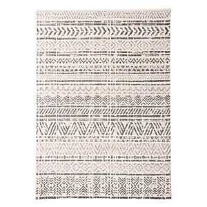 Rugshop Geometric Boho Perfect for high traffic areas of your Living Room,Bedroom,Home office,Kitchen Area Rug 5' x 7' Gray