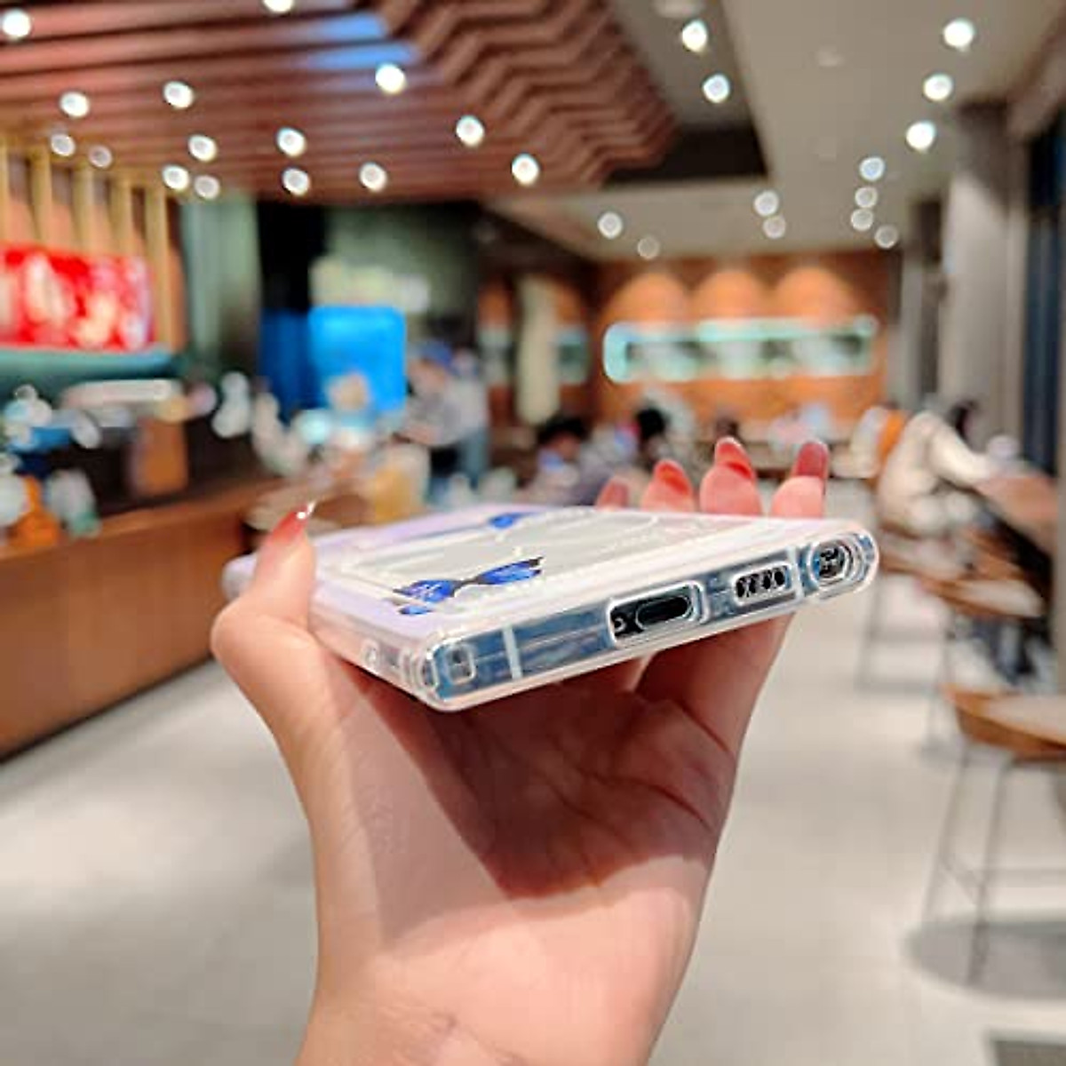 Tuokiou Designed for Samsung Galaxy S22 Ultra Phone Case,Slim Fit Printing Soft TPU Wallet Butterfly Case with Bumper, Card Holder Pocket Case for Galaxy S22 Ultra 6.8 inch (Clear Butterfly)