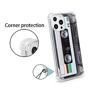 FAteamll Case for iPhone 13 Pro Max, Matte Finish Heavy Duty Soft Back Cover with Reinforced Corners TPU Soft Bumper Retro Cassette Tape Case Compatible with iPhone 13 Pro Max(6.7 Inch)