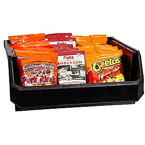 ReadySpace Plastic Containers for Organizing and Storage Bins for Closet, Kitchen, Office, Garage or Pantry Organization, Stackable Bins, Extra Large (14.8" x 16.5" x 7"), 4-Pack, Black