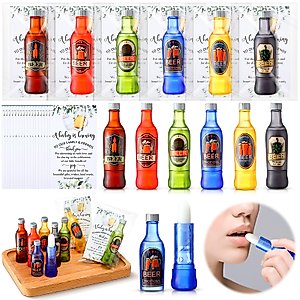 Dimsile 48 Pcs Baby Is Brewing Baby Shower Favors Beer Lip Balm Gender Reveal Party Favors Baby Shower Prizes Souvenirs with 48 Thank You Tag 48 Organza Bags for Guests Basket Gift Stuffers