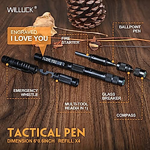 Gifts for Him Husband Boyfriend,ENGRAVED”I Love You”,Christmas Stocking Stuffers for Men,Tactical Pen,Cool & Unique Anniversary Birthday Gifts for Men,Fathers Day Valentines Day Husband Gifts,Gift Box