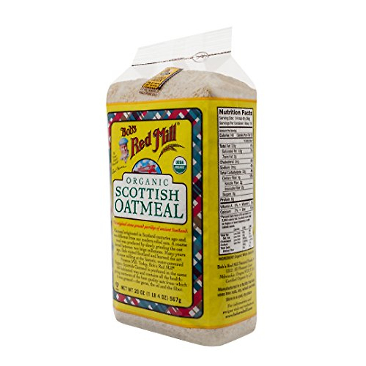 Bob's Red Mill Organic Scottish Oatmeal, 20 Ounce Bags (Pack of 4)