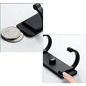 Spotcact Wall Mounted Coat Racks with Hooks Hanging Holder Towel Rack 10.83' x 1.50' Modern Black Hanging for Clothes Entryway Bathroom Bedroom (4 Hooks, Black)