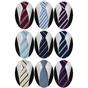 Adulove Men's Necktie Classic Silk Tie Woven Jacquard Neck Ties 9 PCS