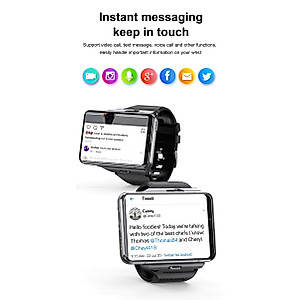 Rainbuvvy Smart Watch for Men, 4G Smartwatch for Android and iOS 2.88Inch Touch Screen Android 9.0 OS 4GB+64GB Activity Tracker with Face Unlock Dual Cameras WiFi GPS Detachable Band (Silver)