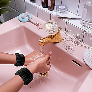 TLUXX 4-Piece Spa Headband & Wristband Set， Reusable Makeup & Skincare Accessories for Face Washing, Preventing Liquid Overflow - Ideal for Women & Girls