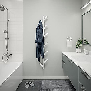 Ballucci Tree Coat Rack Wall Mounted, Wood Tree Branch Coat Hooks for Hats, Caps, Scarves, Umbrellas, Towels, Jewelry - White