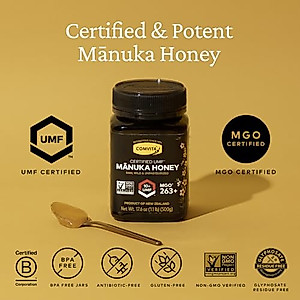 Comvita Manuka Honey (UMF 10+, MGO 263+) New Zealand’s 1 Manuka Brand Premium Superfood for Nourishing Wellness Raw, Wild, Non-GMO 17.6 oz