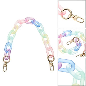 Acrylic Handbag Strap Colorful Rainbow Purse Chian Crossbody Strap for Bag Purse DIY Making Accessories (40cm)
