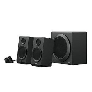 Logitech Z333 2.1 Speakers – Easy-access Volume Control, Headphone Jack – PC, Mobile Device, TV, DVD/Blueray Player, and Game Console Compatible, Black