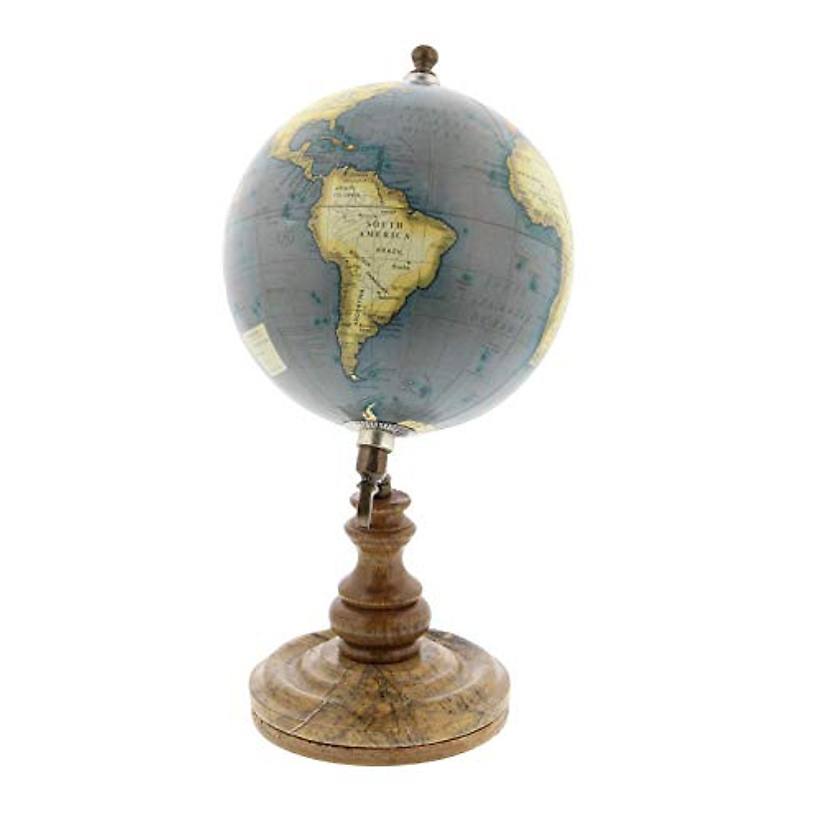 Deco 79 Plastic Globe with Wood Base, 5" x 5" x 10", Brown