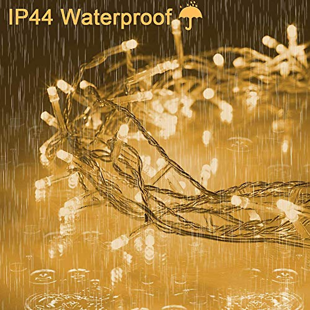 Koxly Outdoor String Lights 200 LED 66FT Long Fairy Tree Light with Remote Control Timer Waterproof Christmas Decorative Extendable Lights Plug in 8 Modes Twinkle Lights for Wedding Party Holiday