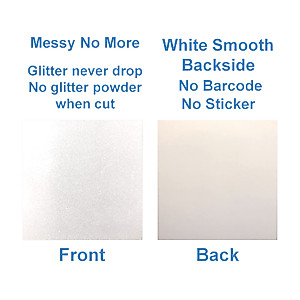 White Glitter Cardstock (10 Sheets, 300gsm) White Cardstock 12x12 Cardstock Paper Colored Cardstock (White)