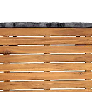 Idzo Serene Patio Conversation Sets, 800lbs Capacity FSC Certified Acacia Wood Outdoor Furniture with 3.9in Thick Soft Cushions, 4 Pieces Modern Rope_Cream Opal