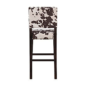 Linon Udder Madness Corey Bar Stool, 19"W x 22.5"D x 44.75"H, Brown