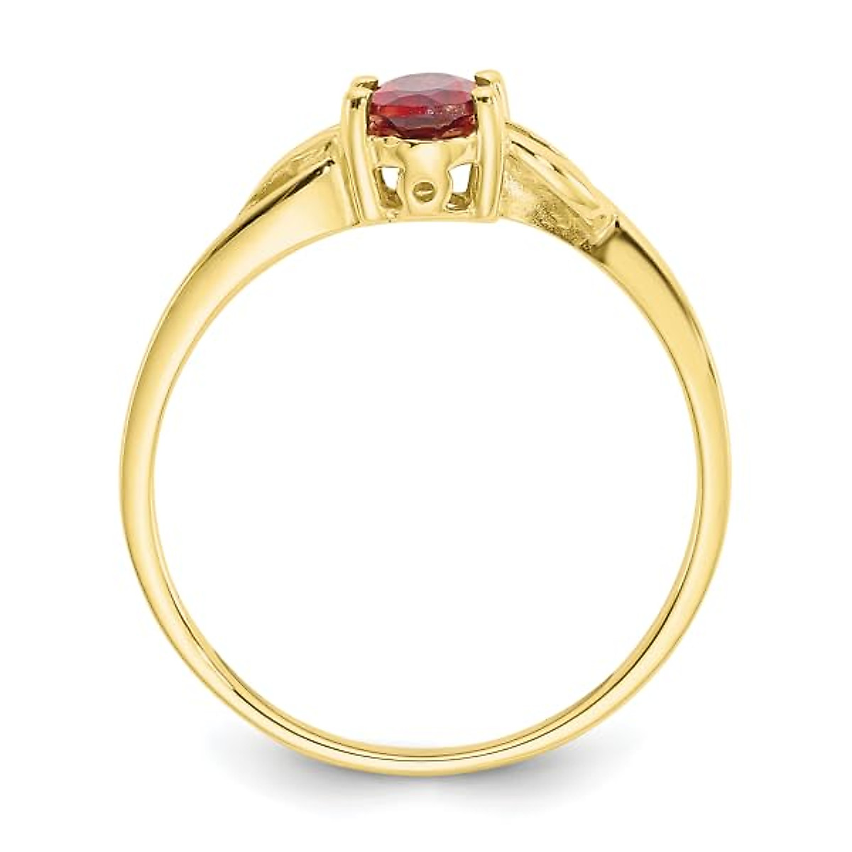 IceCarats 10K Yellow Gold Red Garnet Ring Gemstone Band January Birthstone Jewelry Size 7