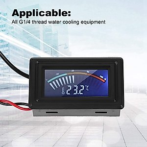 Pointer Display Thermometer with Waterproof Probe, PC G1/4 Thread Water Cooling System Temperature Meter for Computer Laptop