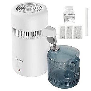 ROVSUN 1.1 Gallon/4L Water Distiller Countertop Distilled Water Machine w/BPA-Free Container & Stainless Steel Interior for Home Use, 750W Distilled Water Maker Purifier, Distilling Pure Water Maker