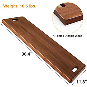 36" Acacia Wooden Charcuterie Boards with Handles, Extra Long Cheese Serving Board for Appetizers Food, Cutting Board Bread Meat Display Kitchen Decor