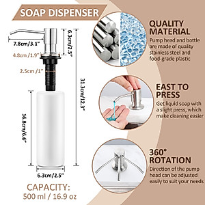 Touchless Kitchen Sink Faucet with Pull Down Sprayer, Herogo Brushed Nickel Stainless Steel Smart Activated Kitchen Faucet with Soap Dispenser, Single Handle Motion Sensor Faucet for Farmhouse RV Sink