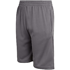 Mad Game Boys' 5 Pack Shorts Mesh Active Performance Basketball Shorts with Pockets (Size: 8-18), Size 16-18, Black/Charcoal/Red/Royal/Navy