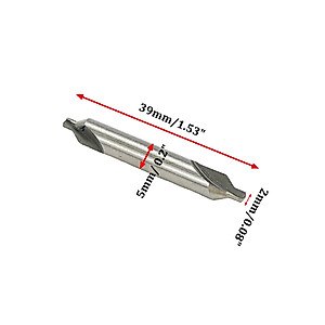 Rannb Center Bits Drill 2mm Tip Diameter HSS Center Spotting Drill Bit Countersink Tools for Lathe Metalworking -10pcs