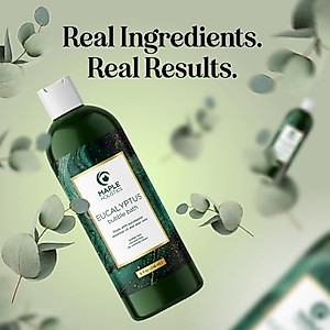 Premium Eucalyptus Bubble Bath Soap - Sulfate Free Adult Bubble Bath for Women and Men with Relaxing Essential Oils with Vitamin E - Foaming Bath Oil for Dry Skin Featuring Aromatherapy Oils
