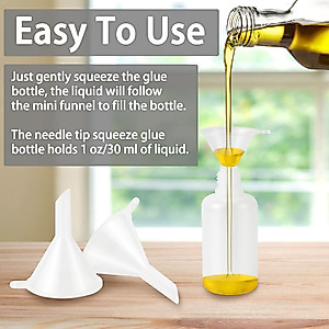 YEAJOIN 18PCS Precision Needle Tip Glue Applicator Bottles, 6 Color 30ML/1 OZ Fine Needle Tip Squeeze Bottle with Mini Funnel for DIY Paint Paper Quilling Craft Glue Ink Liquid Acrylic Painting