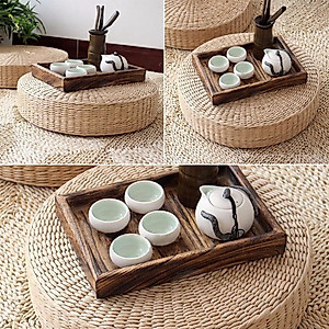 ZTGD Seat Cushion, Rattan Anti-Skidding Handmade Round Straw Weave Pillow Breathable Floor Yoga Zen Chair Seat Mat Cushion Pad